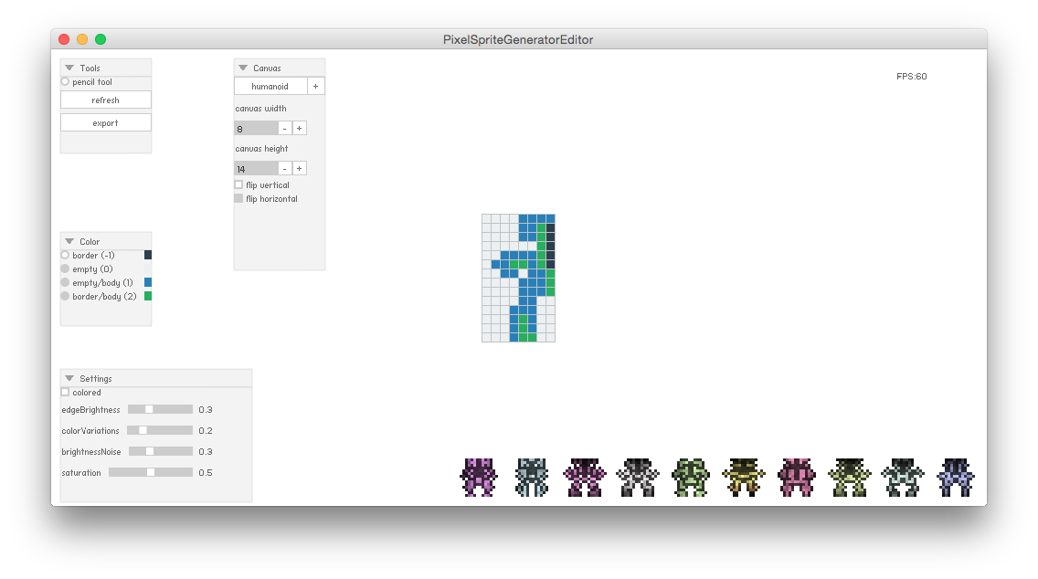 Pixel Sprite Generator Editor | [mck]